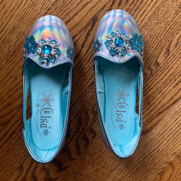Disney | Shoes | Elsa Frozen Costume Wedge Shoes Size 31 Euc | Poshmark